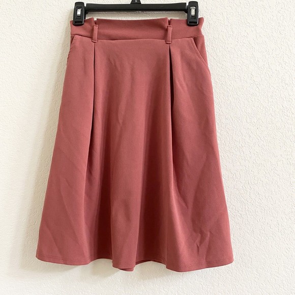 See You Monday | Skirts | See You Monday Burnt Red Pleated Front Button ...